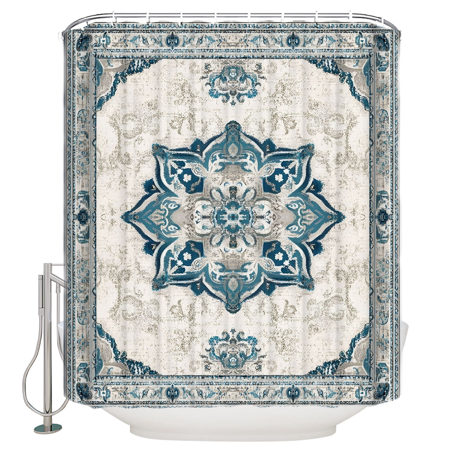 Boho Southwest Bathroom Shower Curtains with 12 Hooks Polyester ...