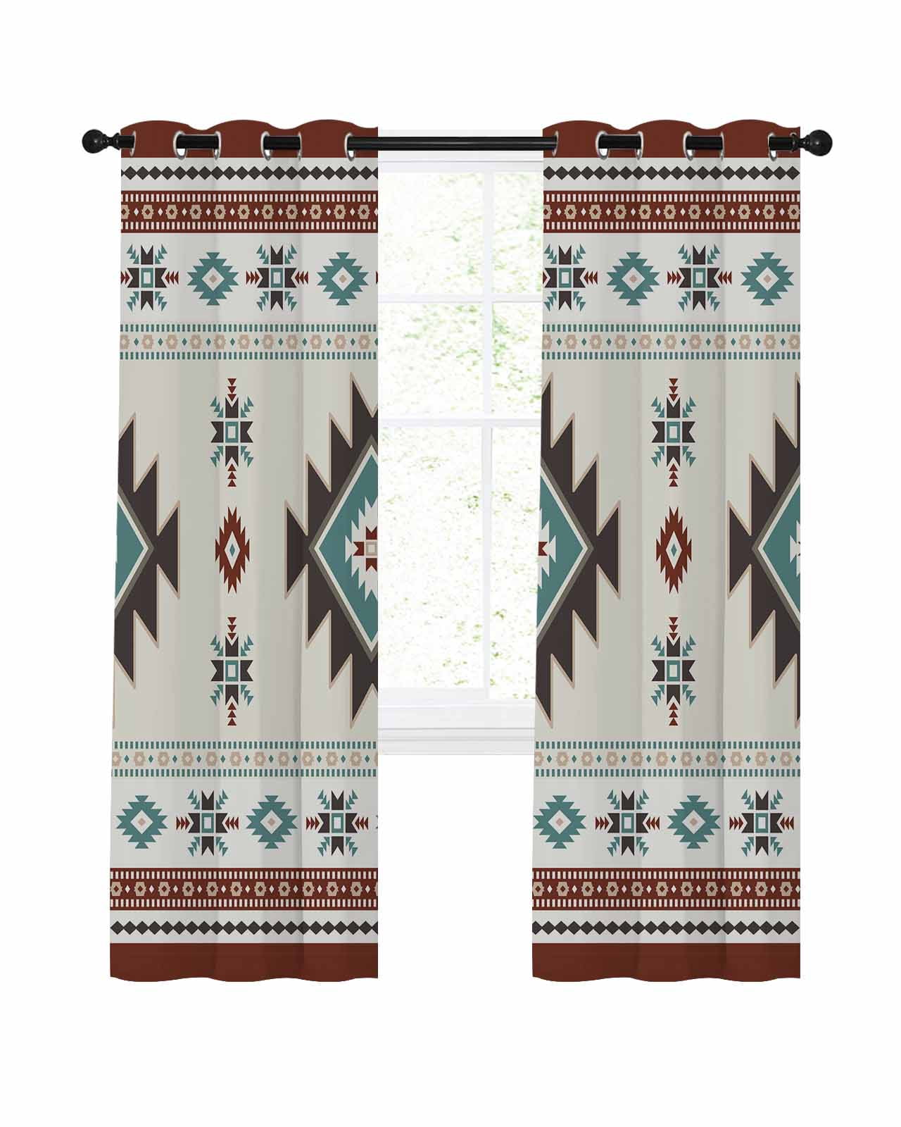 Boho Southwest Blackout Curtains, Light Blocking Print Window Curtains ...