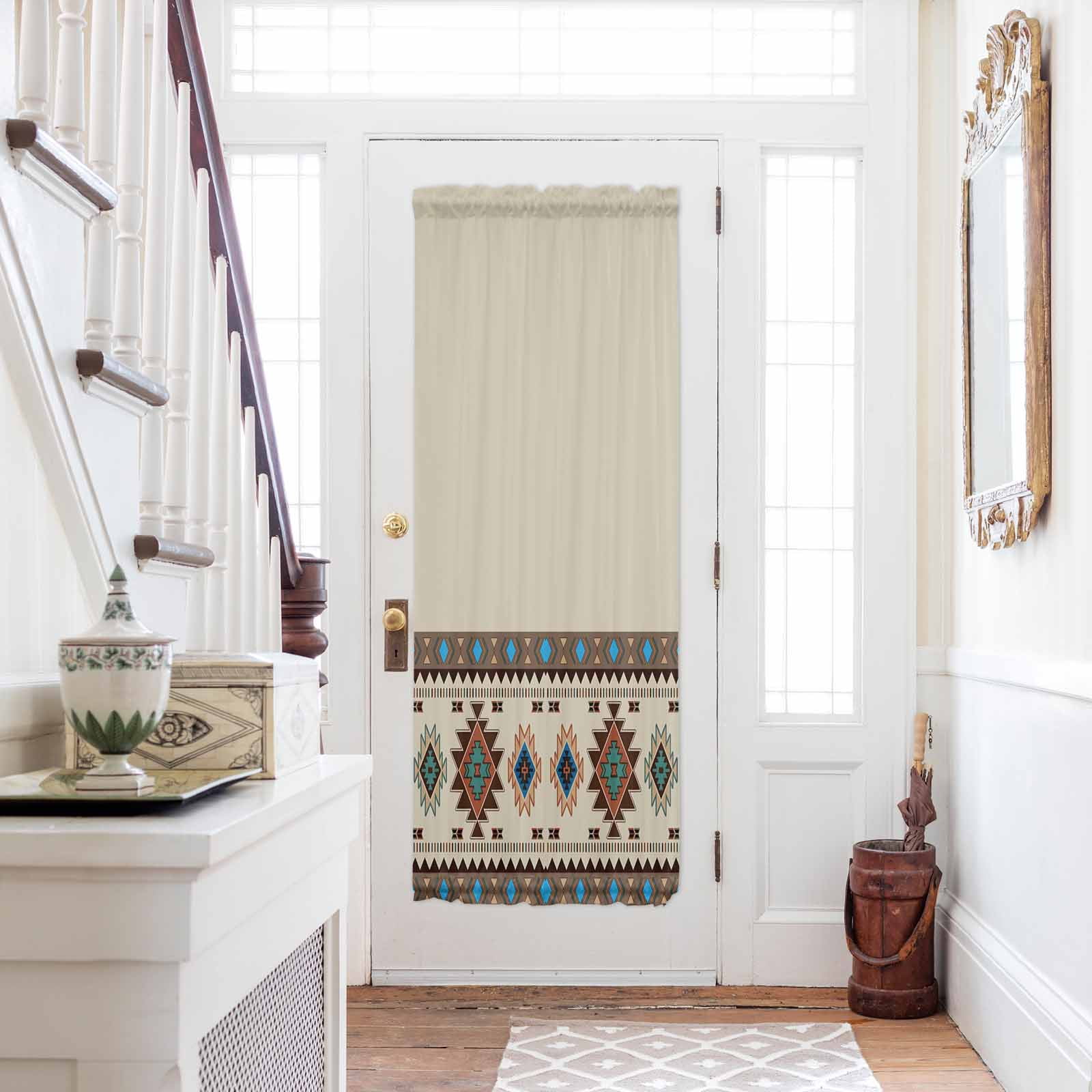 Boho Southwest Door Curtains for Door Window, French Sidelight Front ...