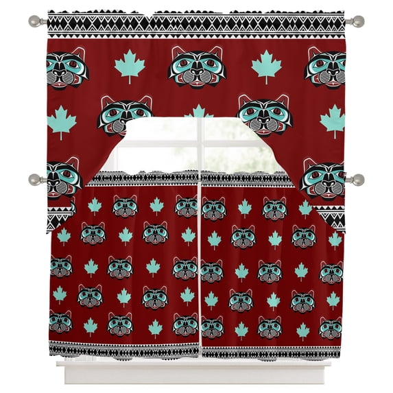 Boho Southwest Kitchen Curtains Swag Valance and Tier Curtains Set 36 ...