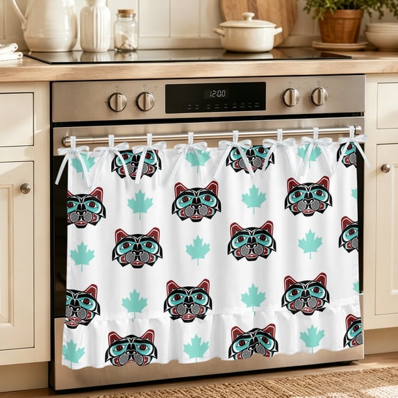 Boho Southwest Oven Skirt for Farmhouse Kitchen Décor, Native Bear Mask ...