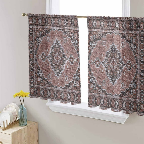 Boho Southwest Sheer Curtains 54 Inches Length 2 Panels Set, Window ...
