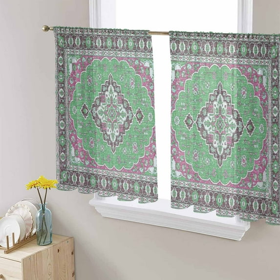 Boho Southwest Sheer Curtains 54 Inches Length 2 Panels Set, Window ...
