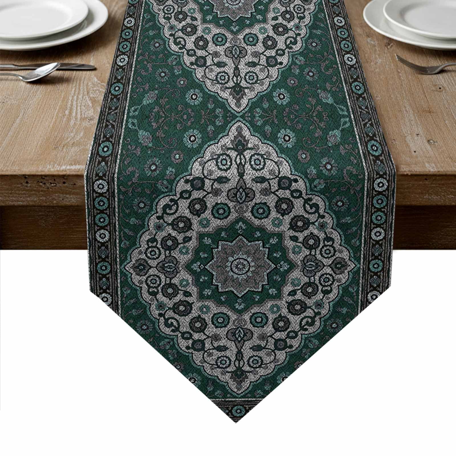 Boho Southwest Table Runner Linen Burlap Table Runner 70 Inches Long ...