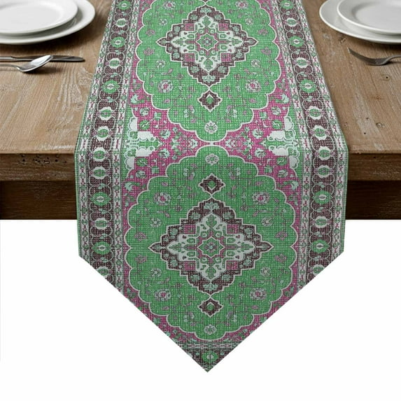 Boho Southwest Table Runner Linen Burlap Table Runner 72 Inches Long ...
