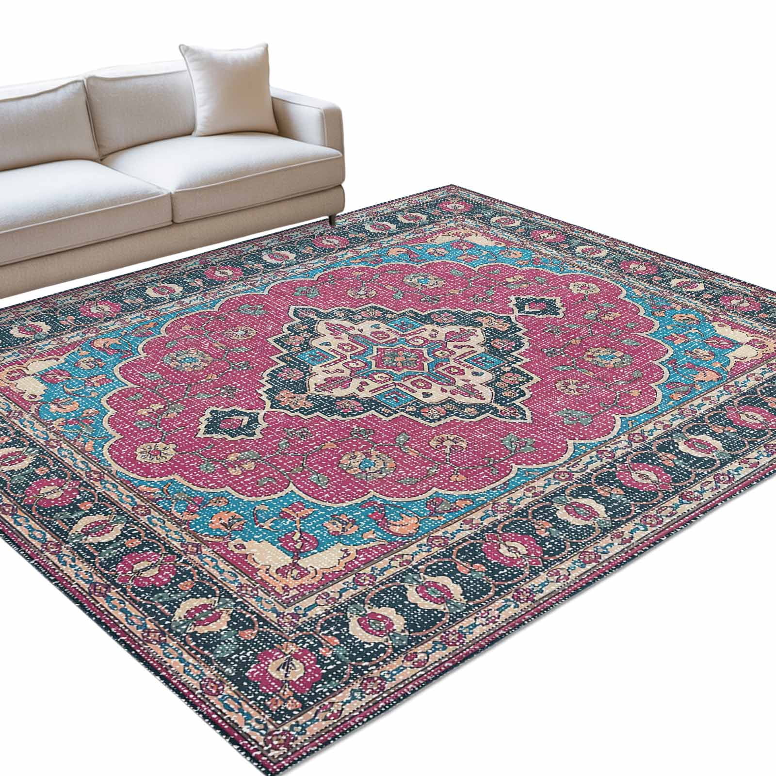 Boho Southwest Washable Rug 6x9 Area Rug for Living Room Bedroom Non ...