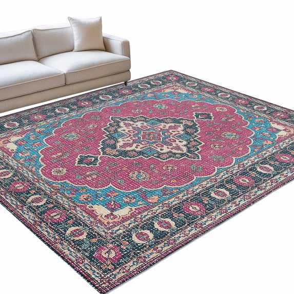 Boho Southwest Washable Rug 6x9 Area Rug for Living Room Bedroom Non ...