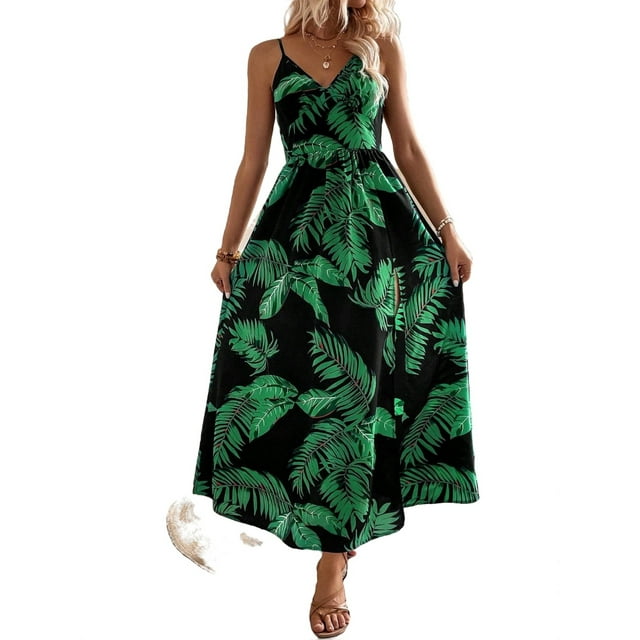 Boho Spaghetti Strap Cami Sleeveless Multicolor Women Dresses Womens