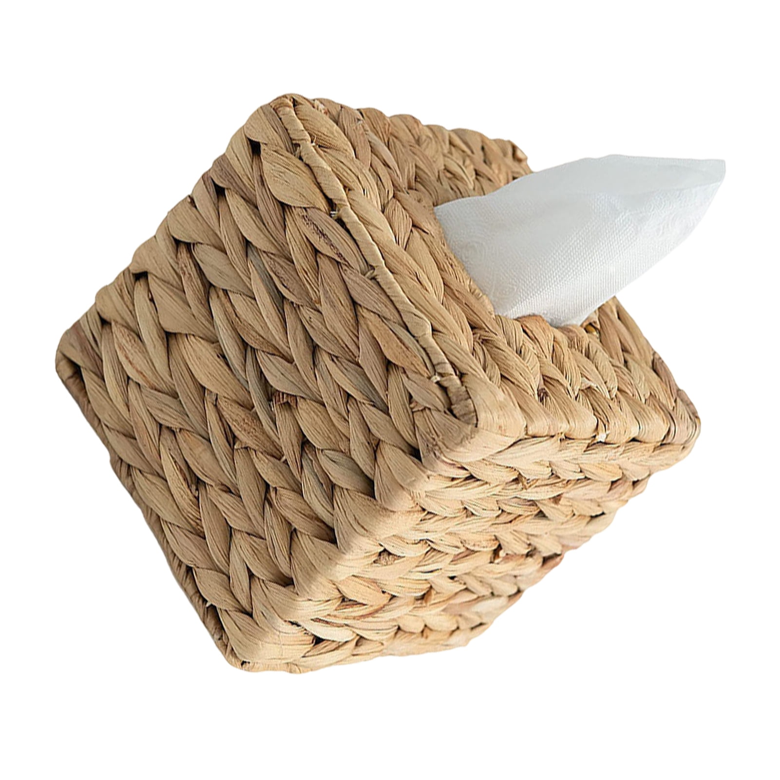 Boho Square Rattan Tissue Box Cover Woven Wicker Facial Tissue Holder ...