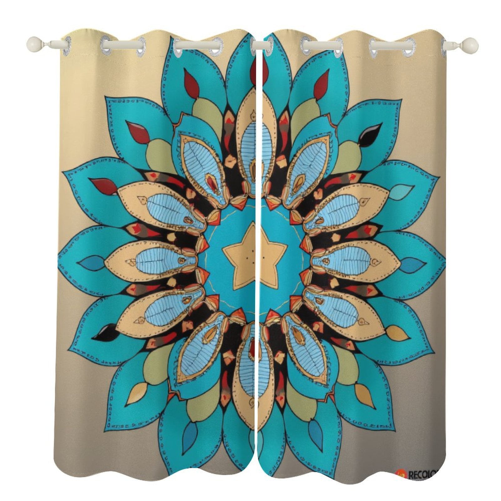 Boho Star Mandala Art Print Luxury Window Curtains Blinds for Living ...