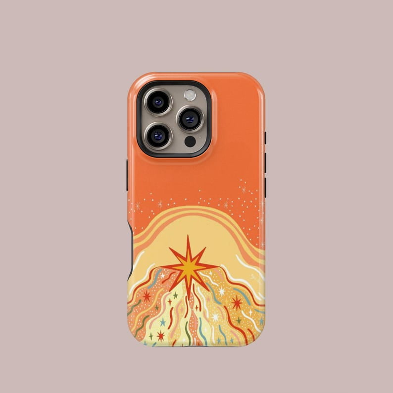 Boho Starburst Sunset Hippie Art Phone Case for iPhone 11 12 13 14 15 ...