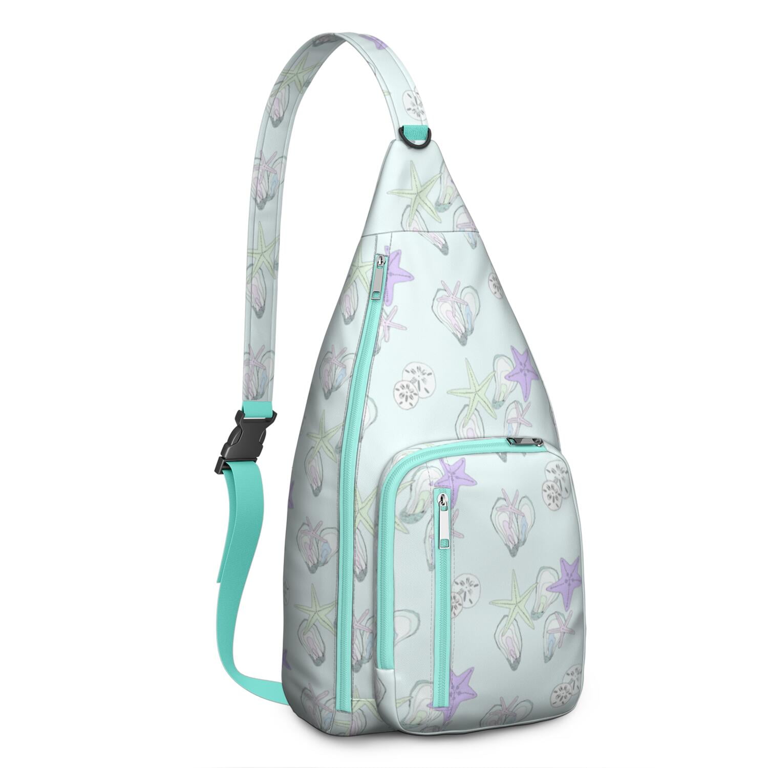 Boho Starfish Sling Backpack – Tropical Ocean-Inspired Hiking Daypack ...