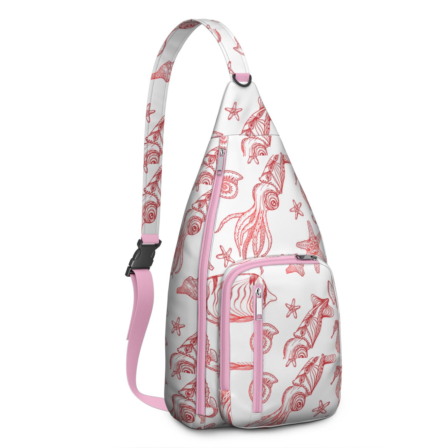 Boho Starfish Sling Backpack – Tropical Ocean-Inspired Hiking Daypack ...