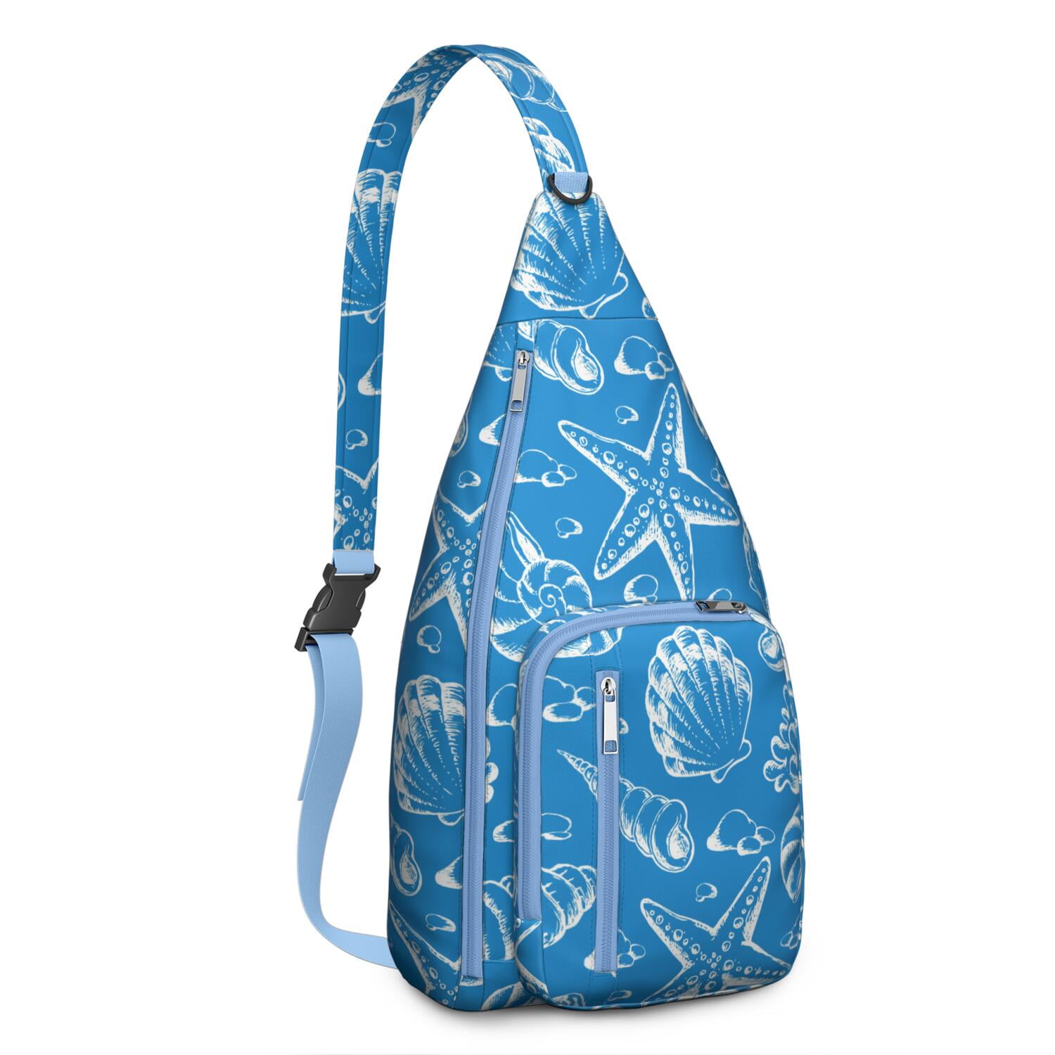Boho Starfish Sling Backpack – Tropical Ocean-Inspired Hiking Daypack ...