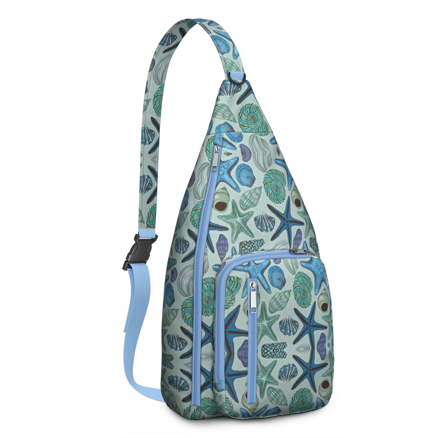 Boho Starfish Sling Backpack – Tropical Ocean-Inspired Hiking Daypack ...