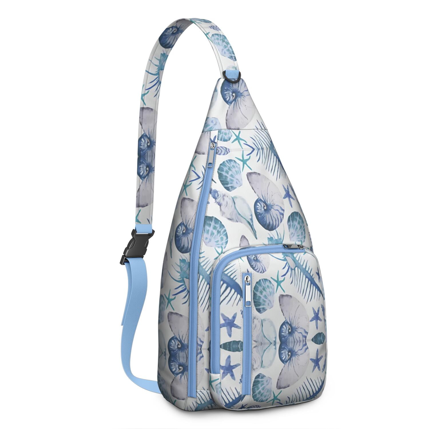 Boho Starfish Sling Backpack – Tropical Ocean-Inspired Hiking Daypack ...