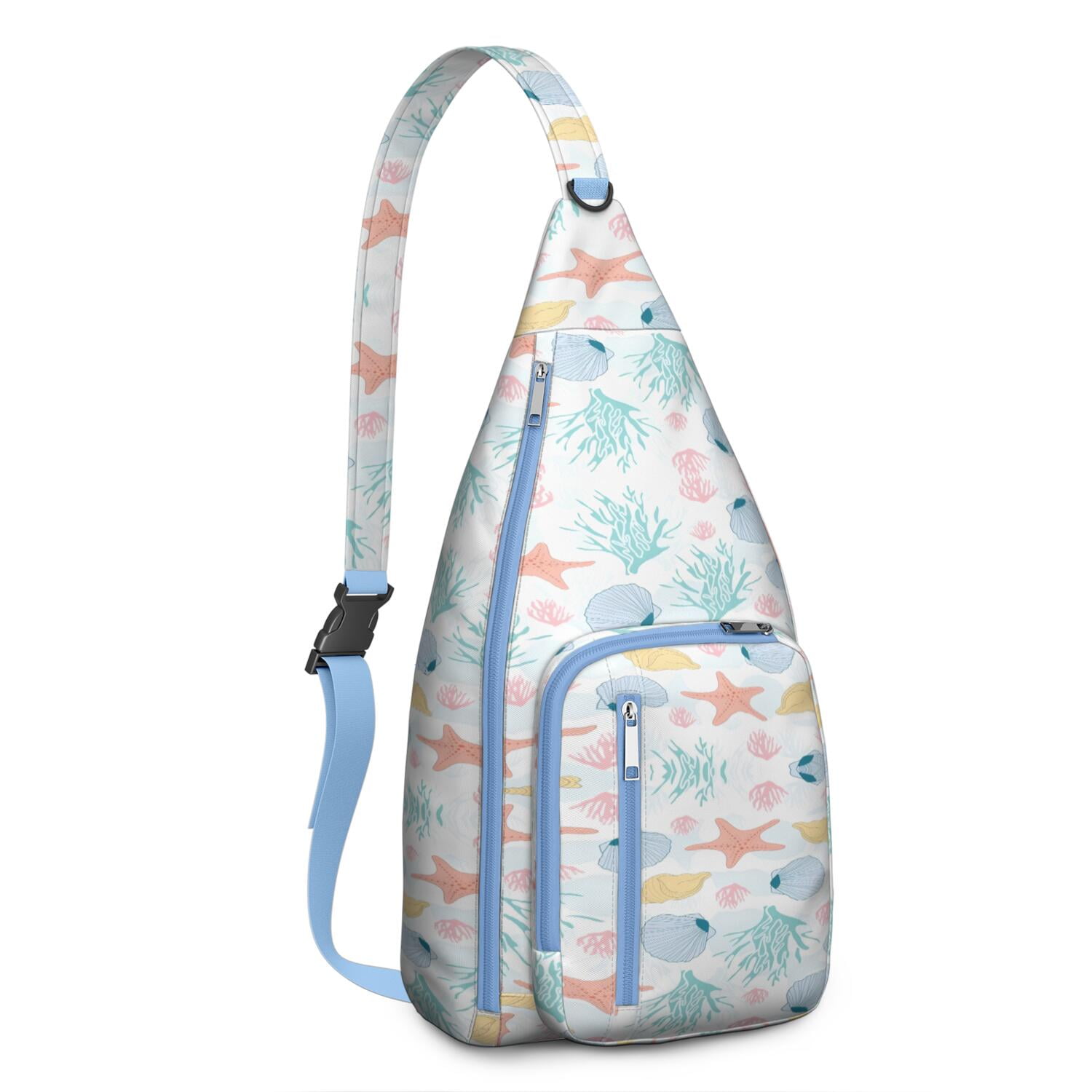 Boho Starfish Sling Backpack – Tropical Ocean-Inspired Hiking Daypack ...