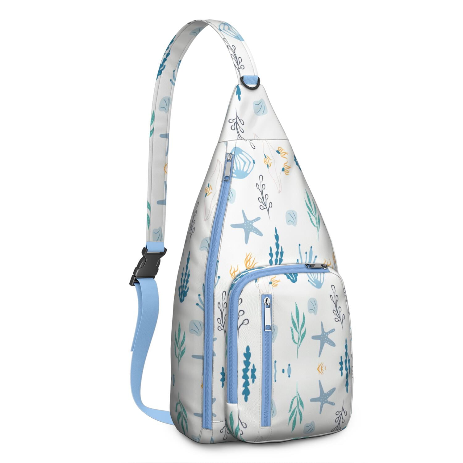 Boho Starfish Sling Backpack – Tropical Ocean-Inspired Hiking Daypack ...