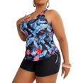 Boho Straps Multicolor Plus Size Tankinis Womens Plus