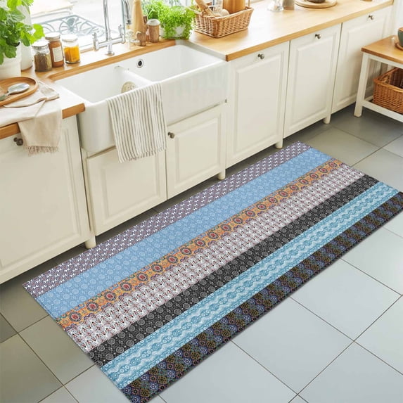 Boho Stripe Abstract Ethnic Style Rectangle Area Rug 2x6ft,Living Room ...
