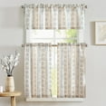 Boho Stripe Kitchen Curtains and Valance Set Linen Tier Curtains ...