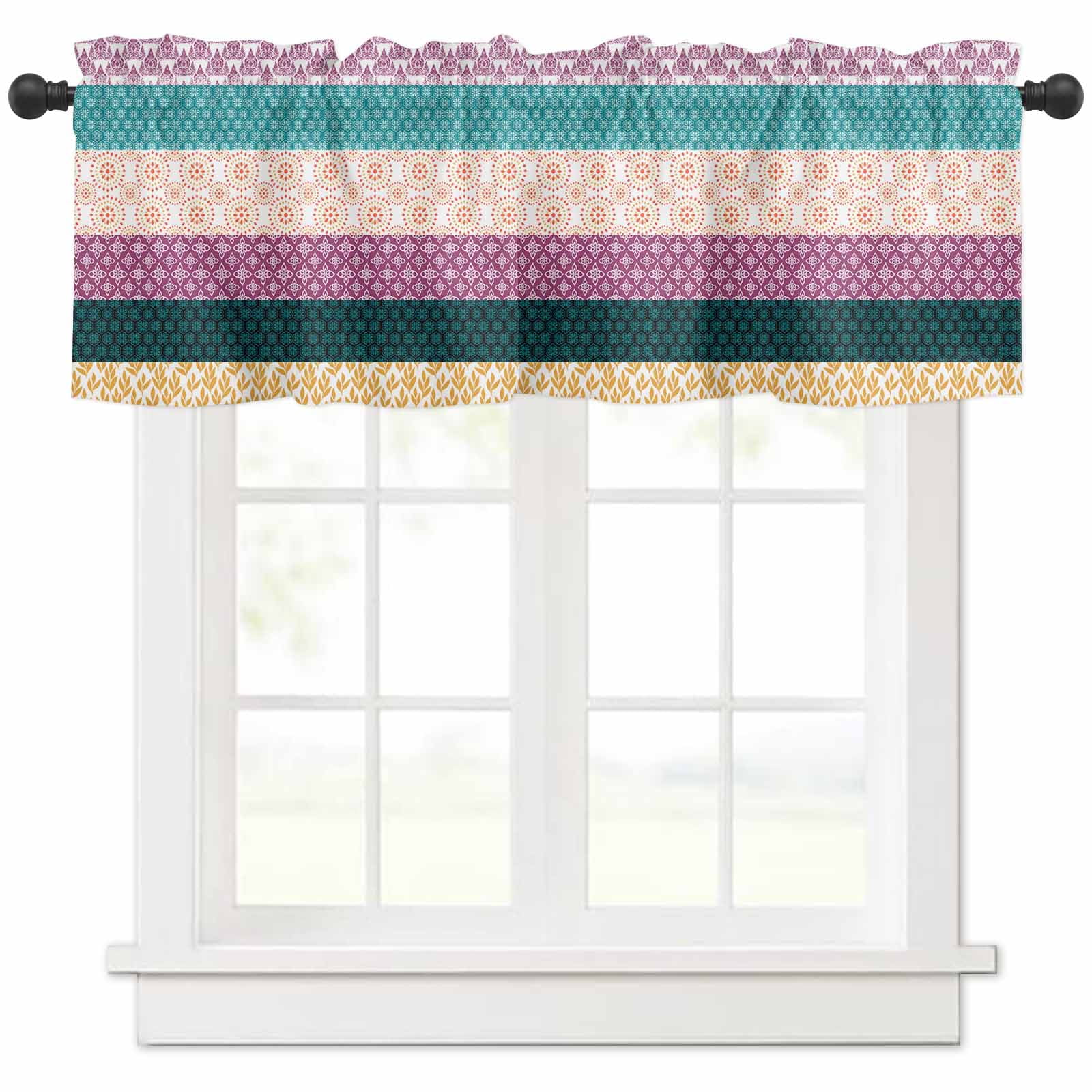 Boho Stripe Valances for Windows Farmhouse Kitchen Curtains Valances ...