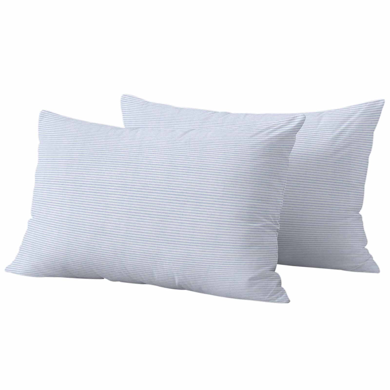 Boho Striped Outdoor Waterproof Pillow Covers, Blue Horizontal Stripes ...