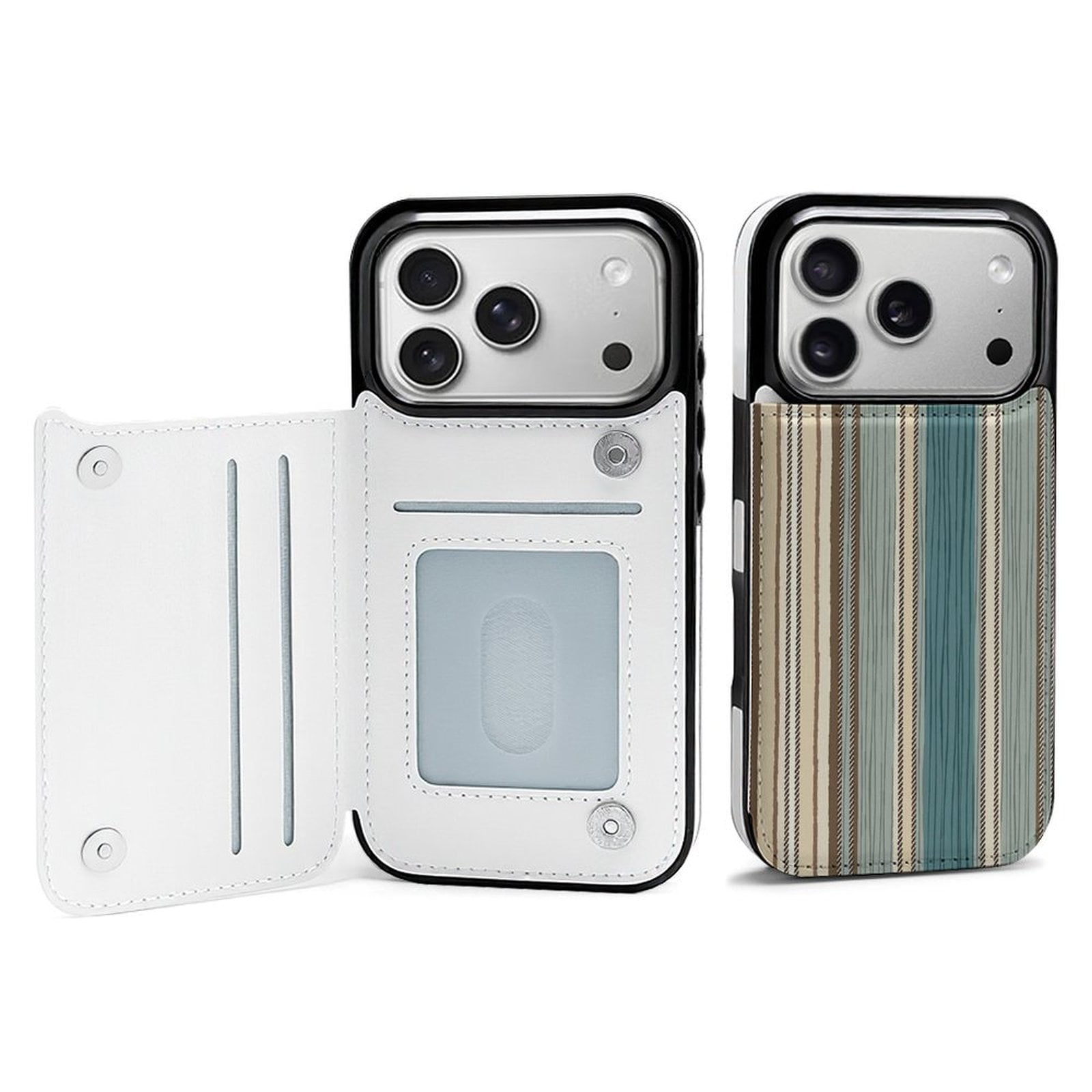 Boho Stripes Bohemian Leather Wallet Case for iPhone 17 Pro Wallet Case ...