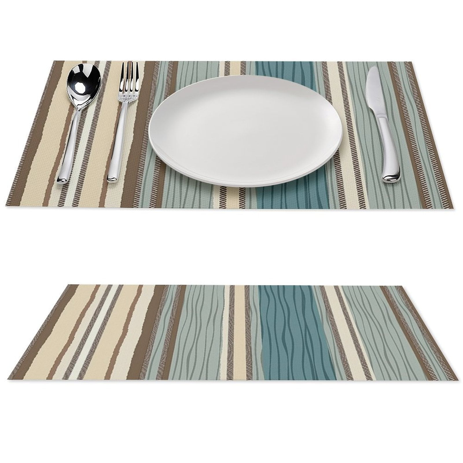 Boho Stripes Bohemian PVC Waterproof Place Mats Placemats Dining Table ...