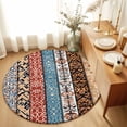 Boho Stripes Ethnic Style Round Rug 3ft Retro Abstract Totem Washable ...