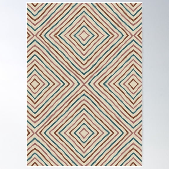 Boho Stripes Pattern (On A Neutral Background) Poster Wall Art Modern ...