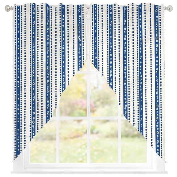 Boho Stripes Sheer Curtains Swag Valances for Windows Watercolor ...