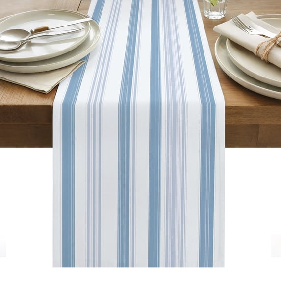 Boho Stripes Table Runner Modern Minimalist Lines Texture Blue ...