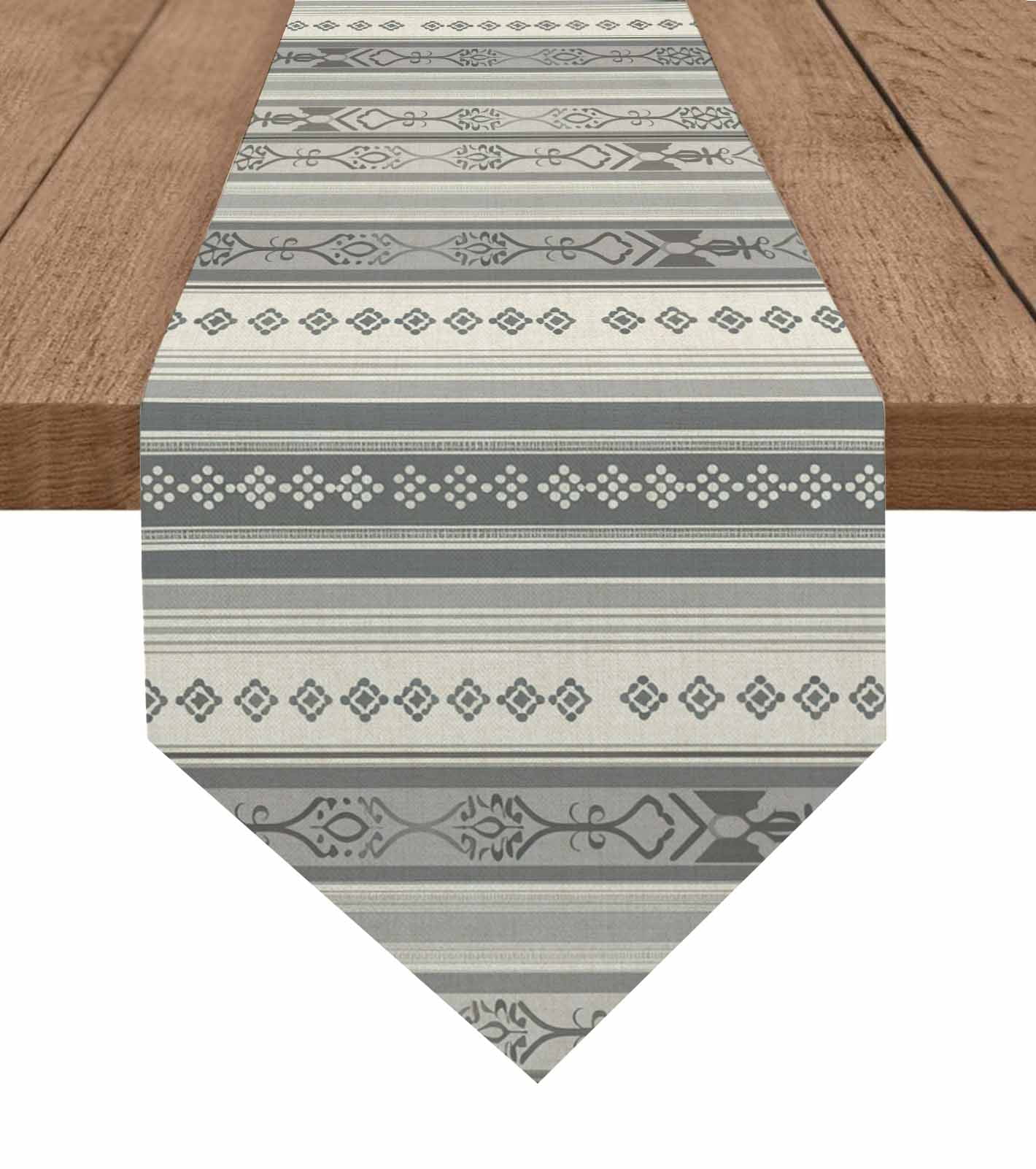 Boho Stripes Texture Table Runner Wedding Party Dining Table Runner ...