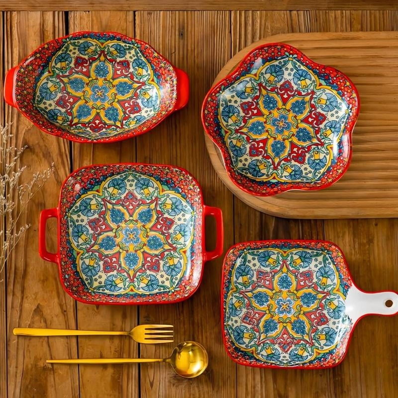 Boho Style Ceramic Baking Set, 4 Counts/set Including 4 Different ...