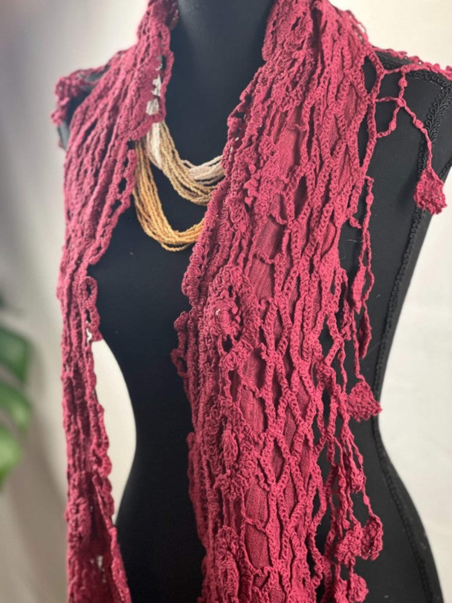 Boho Style Cotton Crochet DUST PINK Scarf Very Cute Shawl Fall-Winter ...