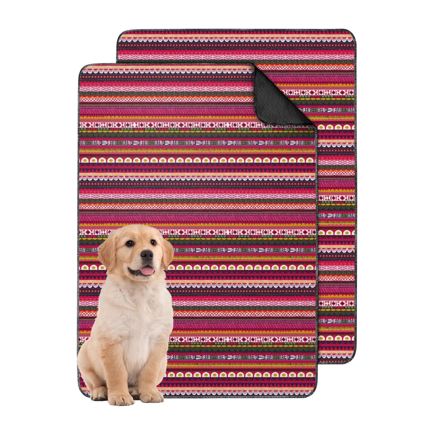 Boho Style Dog Training Pad Washable, Large 24x36 Inch Reusable Pee Mat ...