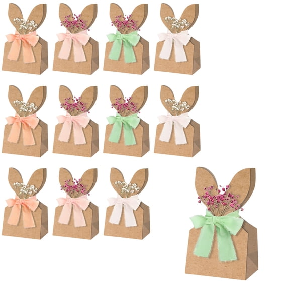 Boho Style Easter Bunny DIY Craft Kit with Neutral Bow Ribbon and Dried ...