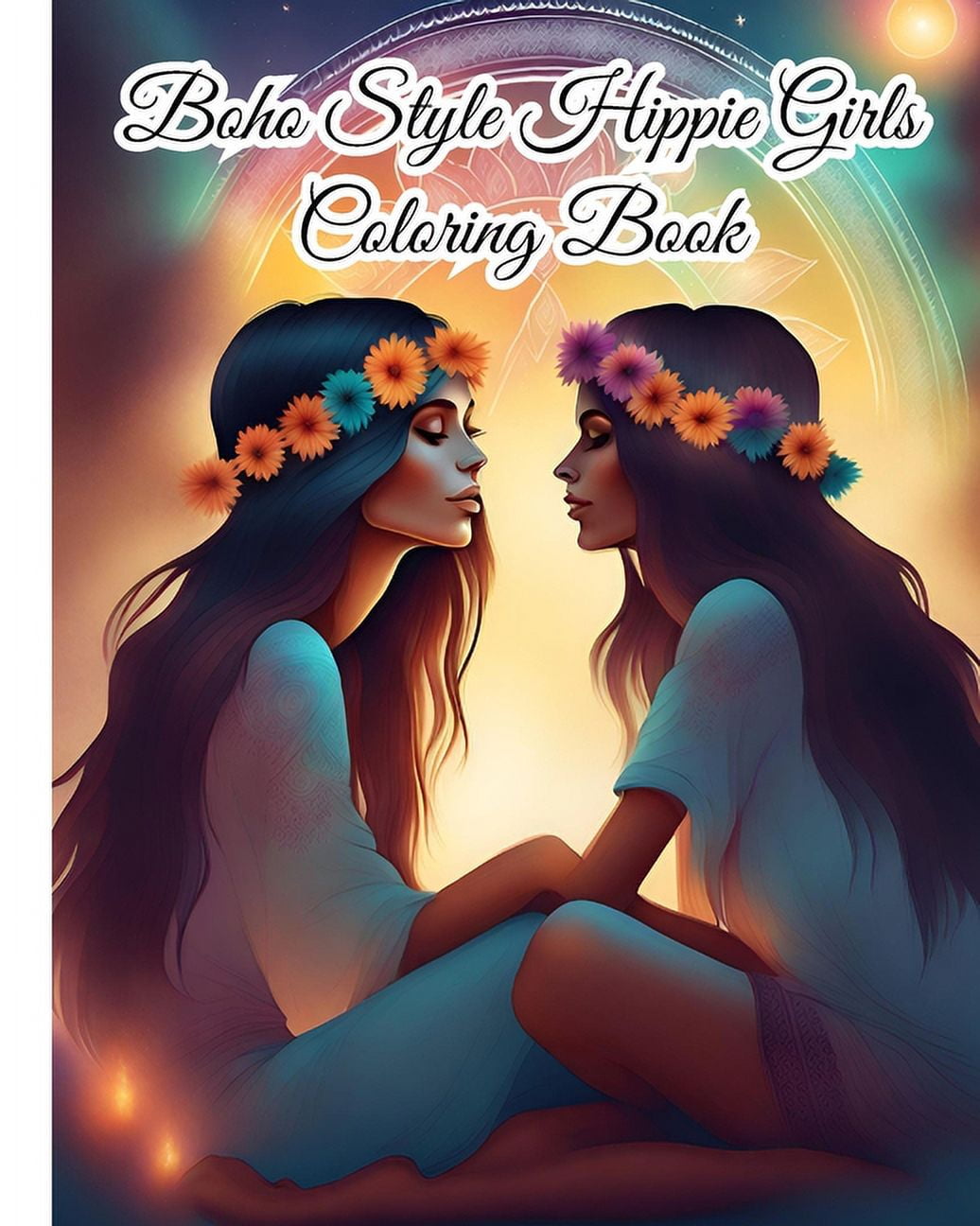 Boho Style Hippie Girls Coloring Book: Fashion Coloring Book; Beautiful ...