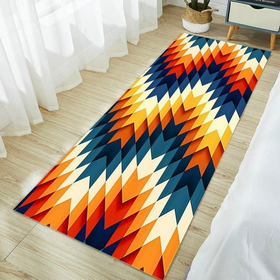 Boho Style LivingRoom Rug Non-slip Flannel Material Kitchen Mat ...