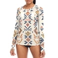 Boho Style Pattern Women's Rash Guard Shirts UPF 50+ Sun Protection ...