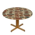 Boho Style Round Fitted Tablecloths Table Covers Wipeable Waterproof ...
