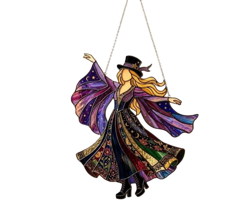 Boho Style Stained Suncatcher - Colorful Window Decor with Intricate ...