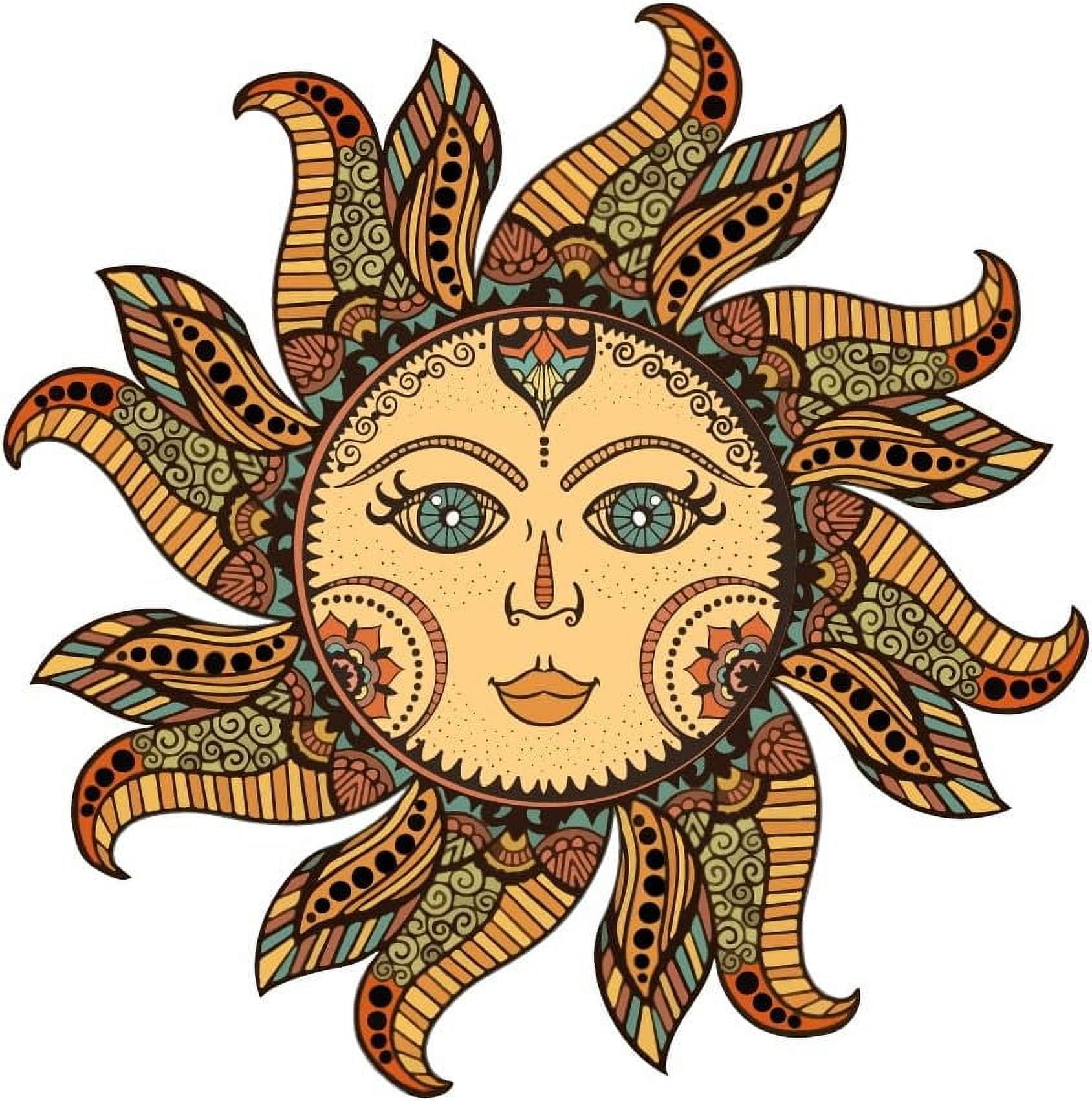 Boho Style Sun Wall Decal Smile Sun Wall Sticker Peel and Stick Vinyl ...