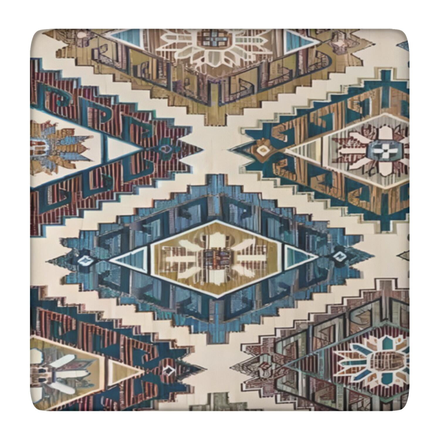 Boho Style Tablecloth Featuring Abstract Geometric Patterns, Rainbow G ...