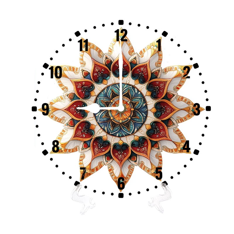 Boho Style Wall Clock, Non Ticking Silent Quartz Analog Clocks ...