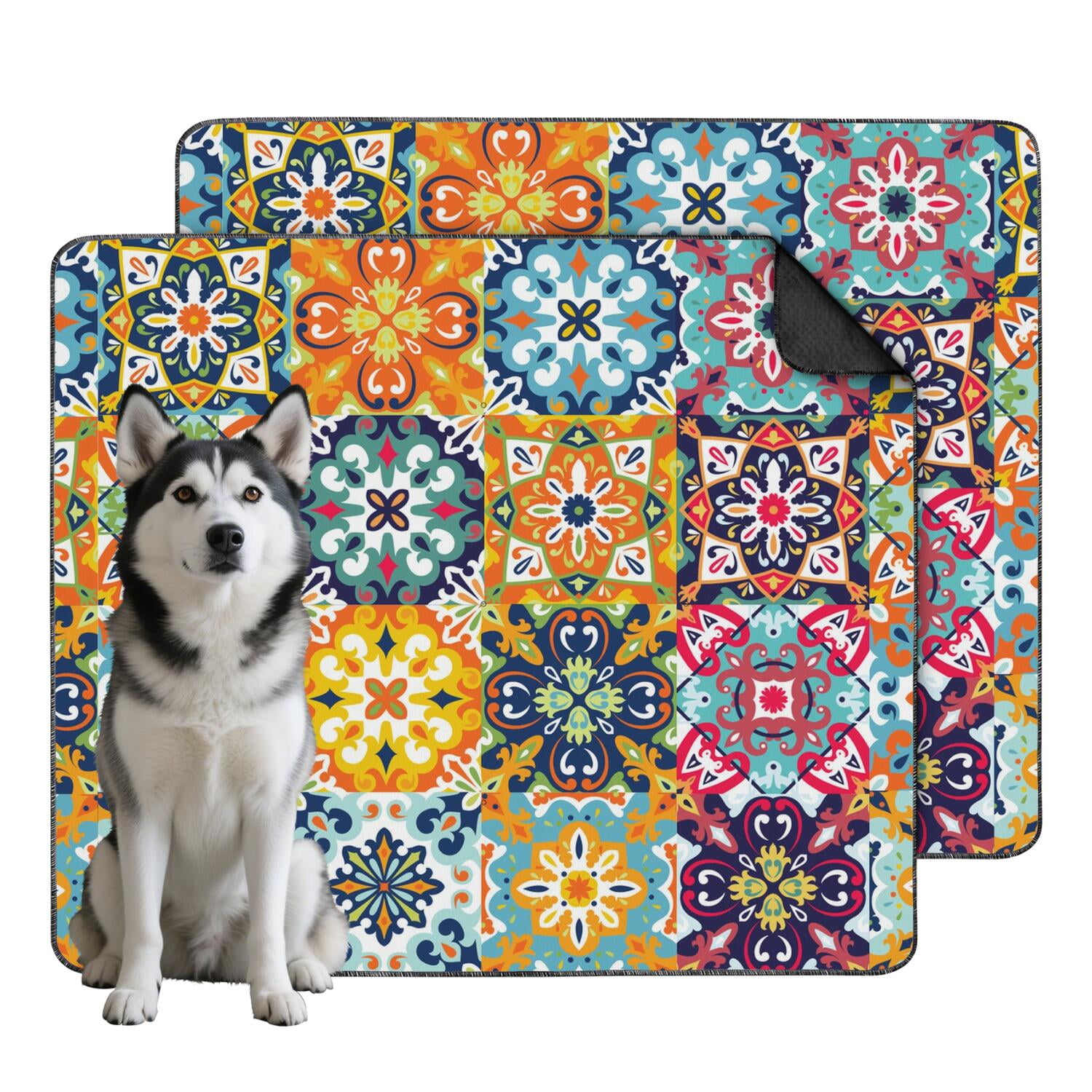Boho Style Washable Dog Pee Pads, Large 35x41 Inch Reusable Potty ...