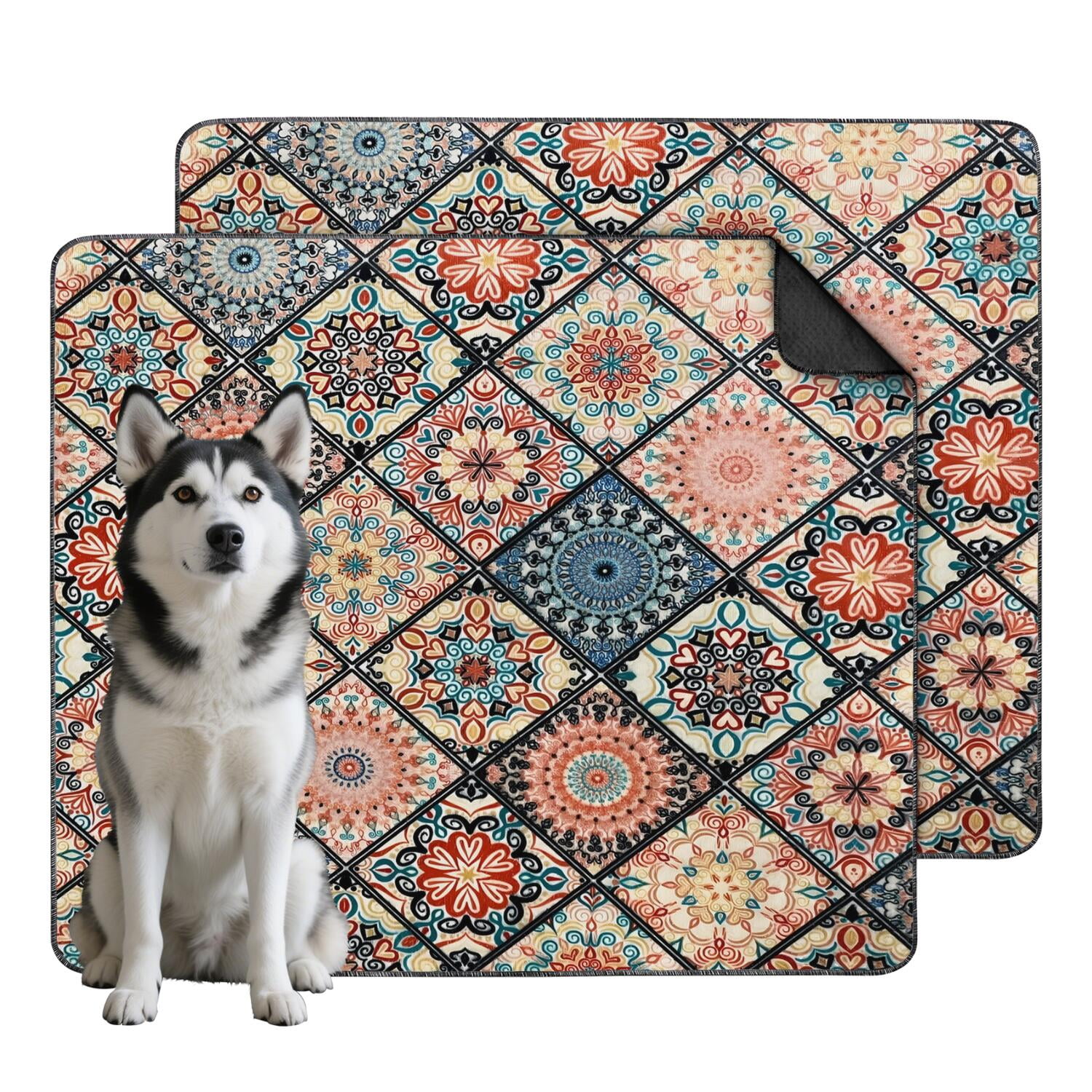Boho Style Wee Wee Pads for Dogs, Large 35x41 Inch Washable Pee Mat ...