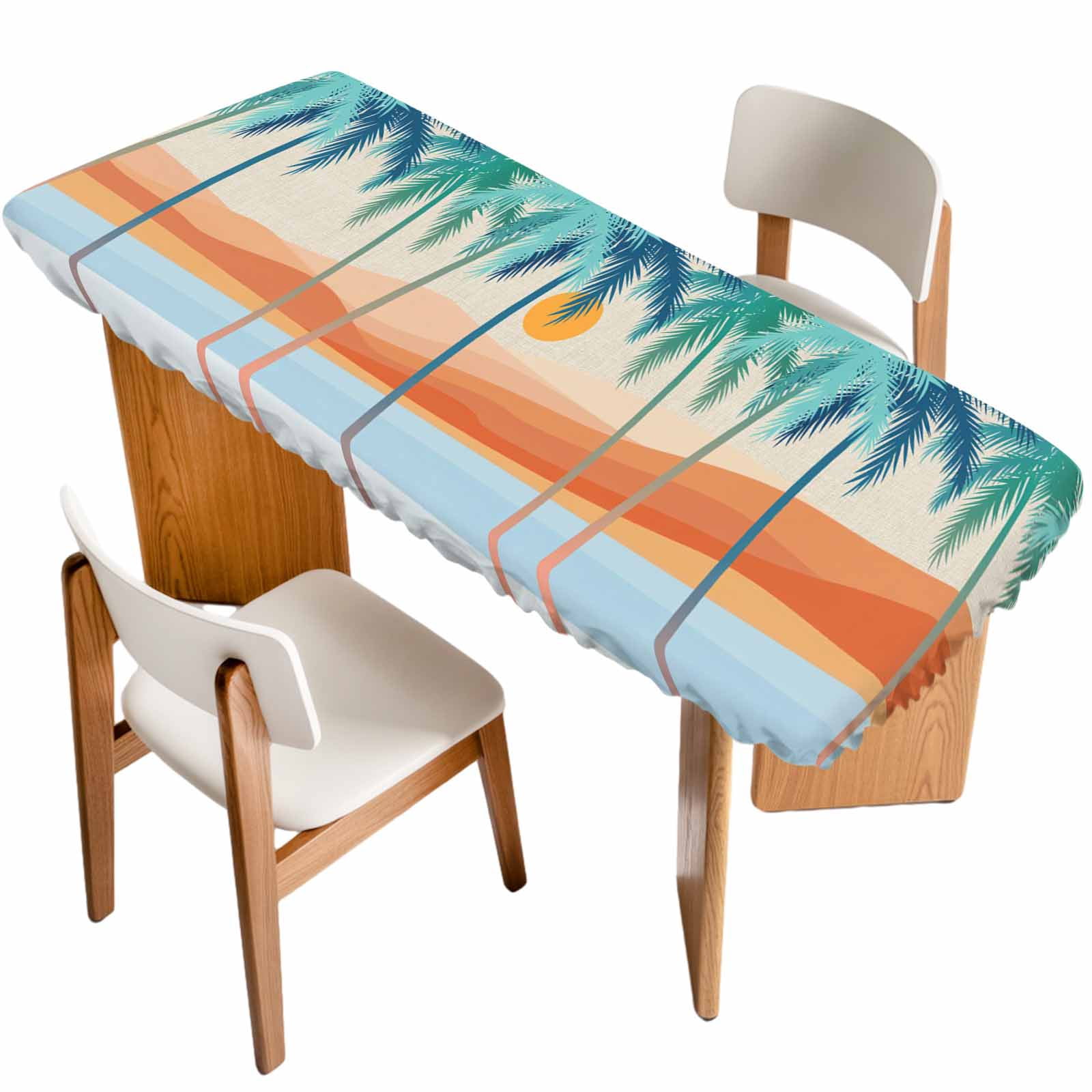 Boho Summer Beach Table Cloths for 8 Foot Rectangle Tables, Abstract ...