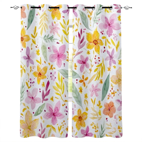 Boho Summer Floral Blackout Curtains for Bedroom/Living Room, Thermal ...